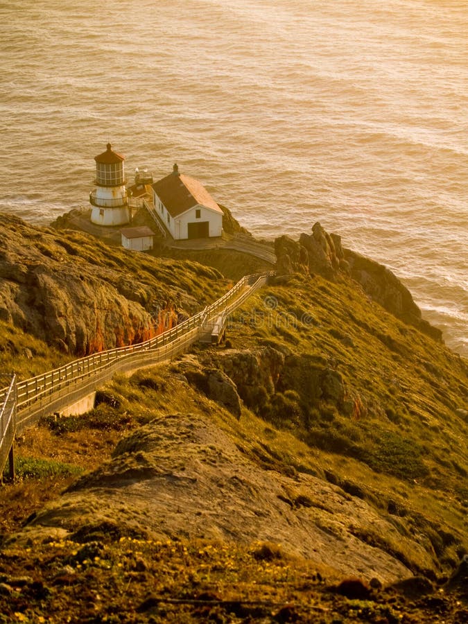 Point Reyes Lighthouse at Sunset Stock Photo - Image of lighthouse ...