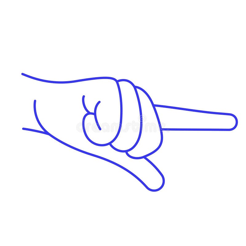 Point Right. Hand Gesture Doodle Icon Stock Illustration - Illustration ...