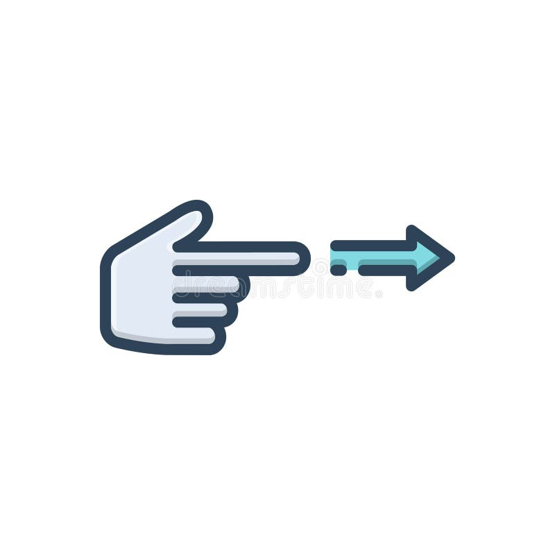 Color Illustration Icon for Point Right, Right and Indicate Stock ...