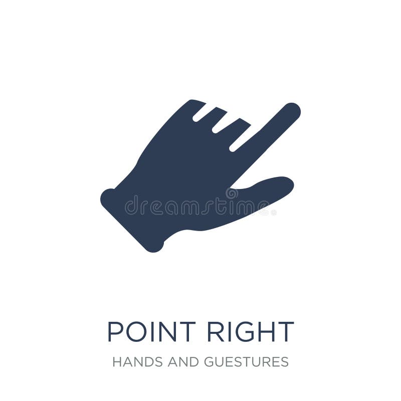 Point Right Icon. Trendy Flat Vector Point Right Icon on White B Stock ...