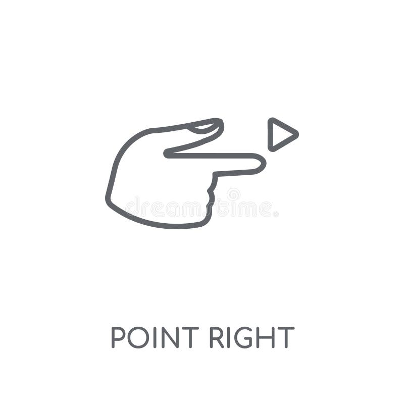 Point Right Linear Icon. Modern Outline Point Right Logo Concept Stock ...