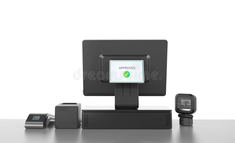 Point of Sale System or Cash Register Machine with Approved Sign Stock ... Point of Sale System or Cash Register Machine with Approved Sign Stock ...