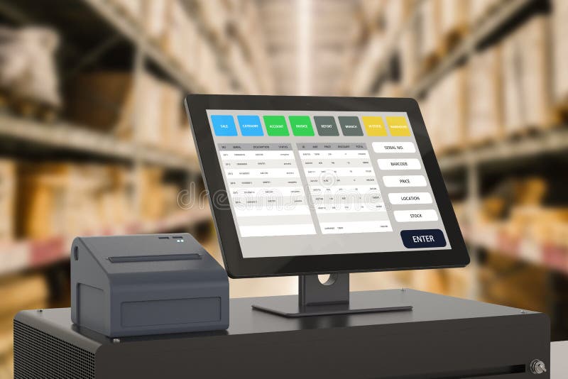 Point of Sale System for Store Management Stock Image - Image of ...