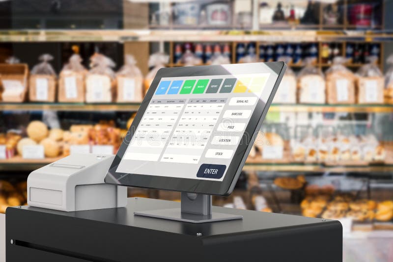 Point of Sale System for Store Management Stock Image - Image of ...