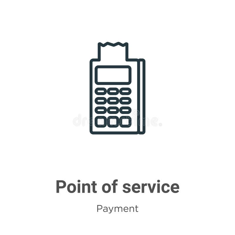 Point of Service Outline Vector Icon. Thin Line Black Point of Service ...