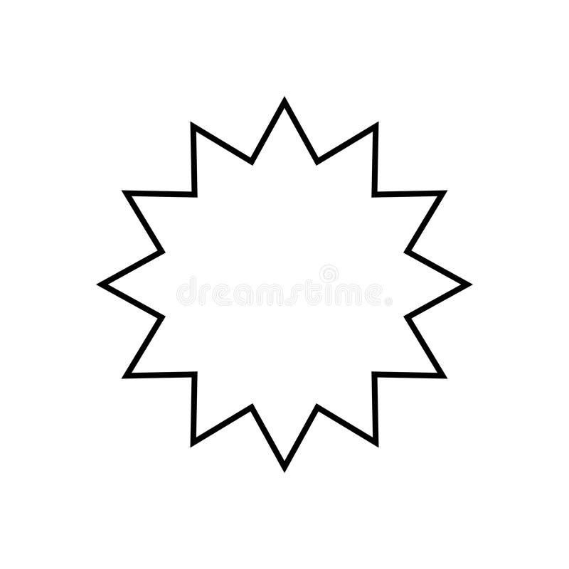 12 Point Star Outline Icon. Clipart Image Stock Vector - Illustration ...