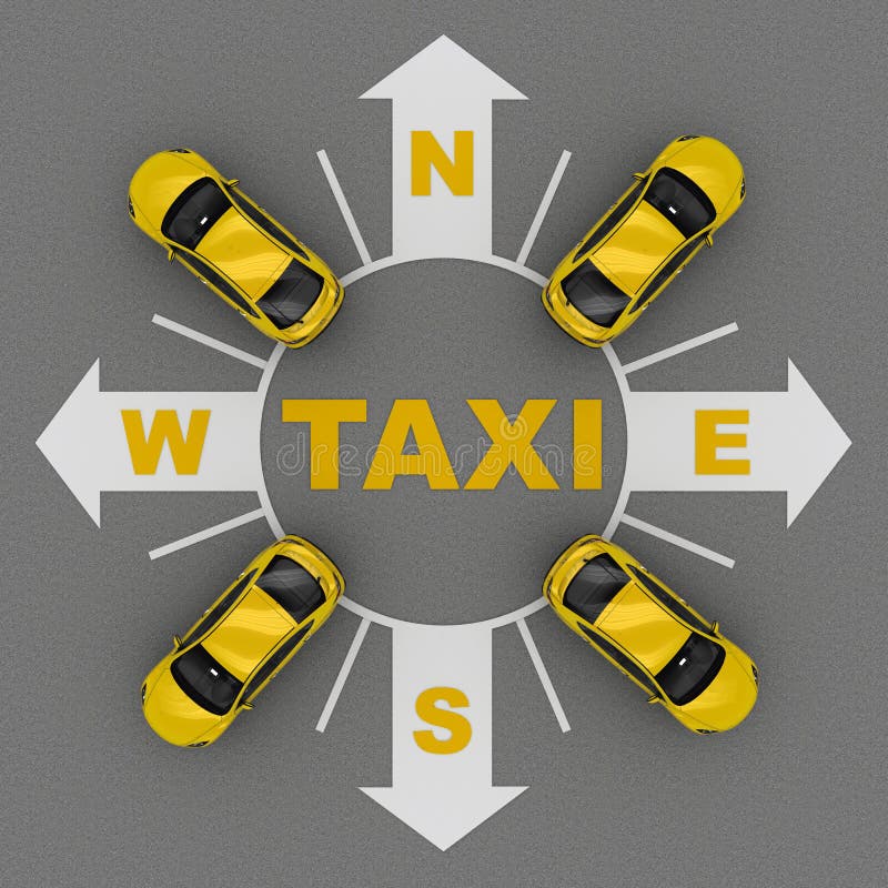 Point Taxi Stand Top View. 3d Rendering Stock Illustration ...