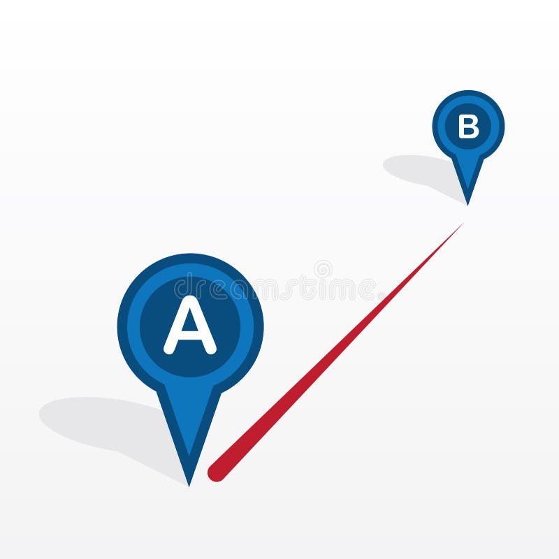 Point a to B stock vector. Illustration of travel, trail - 39406295