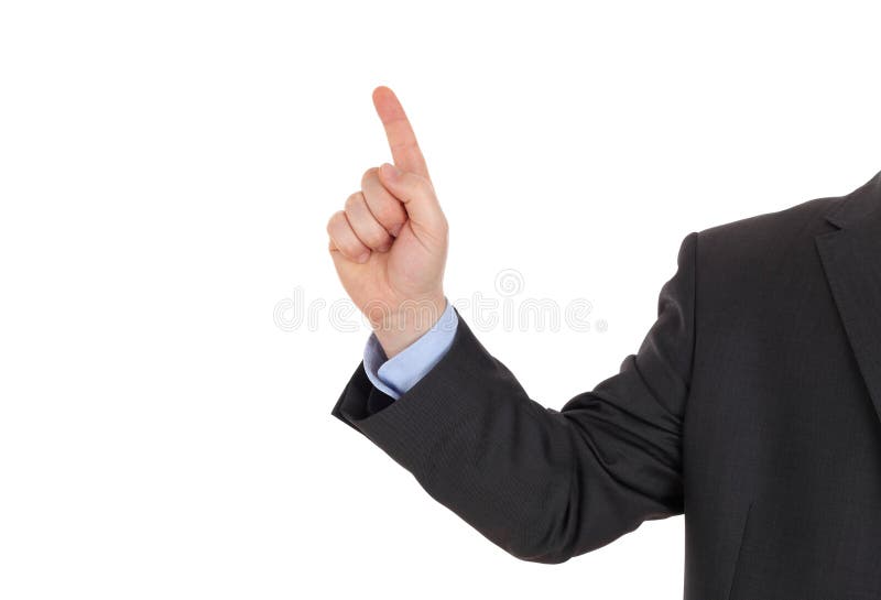 Point up with a finger stock photo. Image of person, serious - 45114594