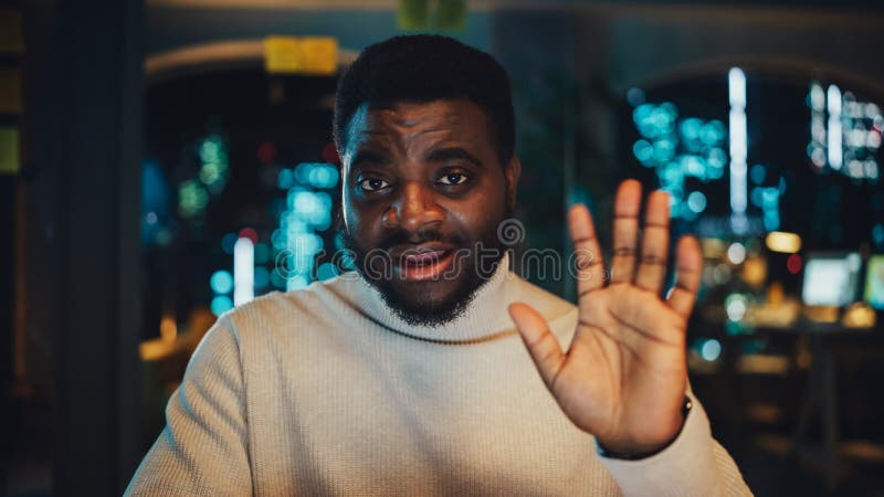 Point of View from Camera with Handsome Young Black Project Manager ...