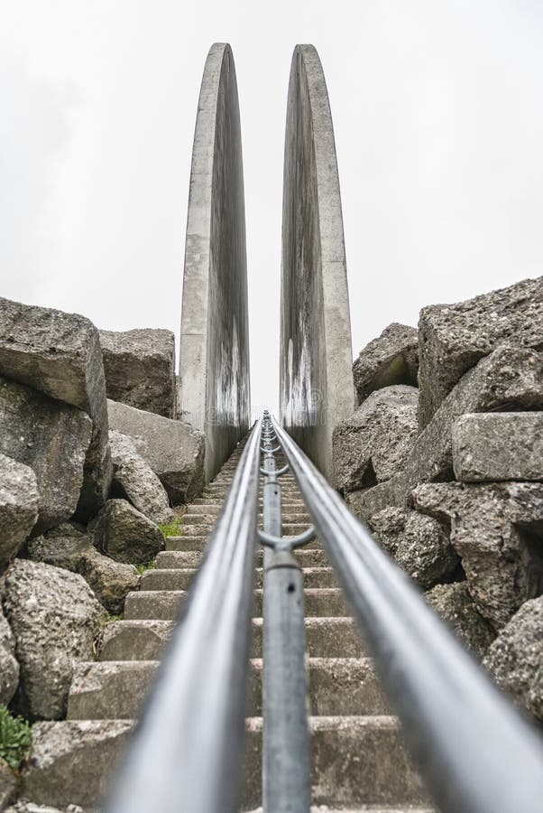 Concrete Monument on Top of a Hill Stock Image - Image of exterior ...