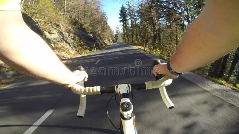 Point-of-view of a Person Riding a Bike on a Road Stock Footage - Video ...