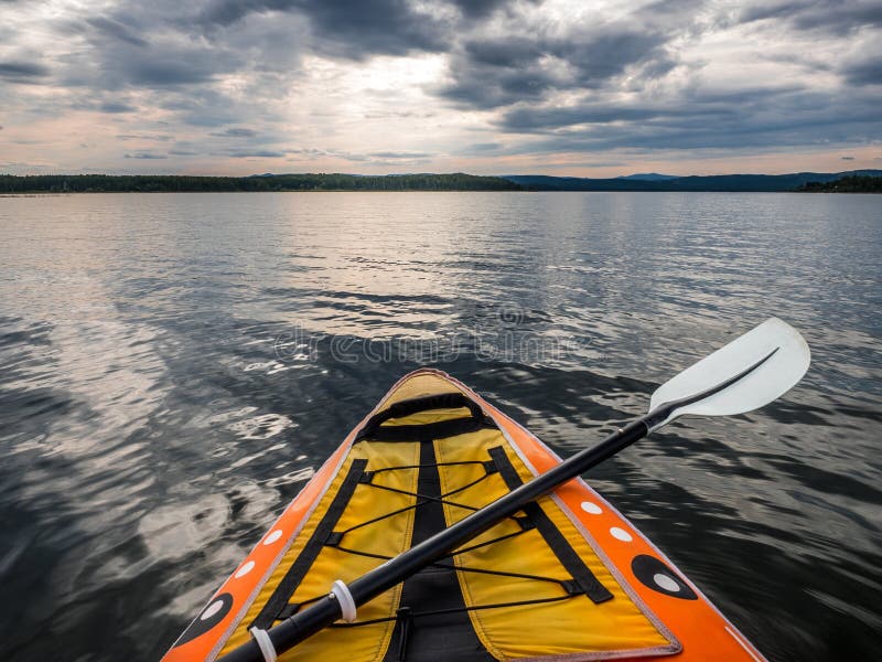 Point of View Shot from Inside Kayak on Lake Water Stock Image - Image ...