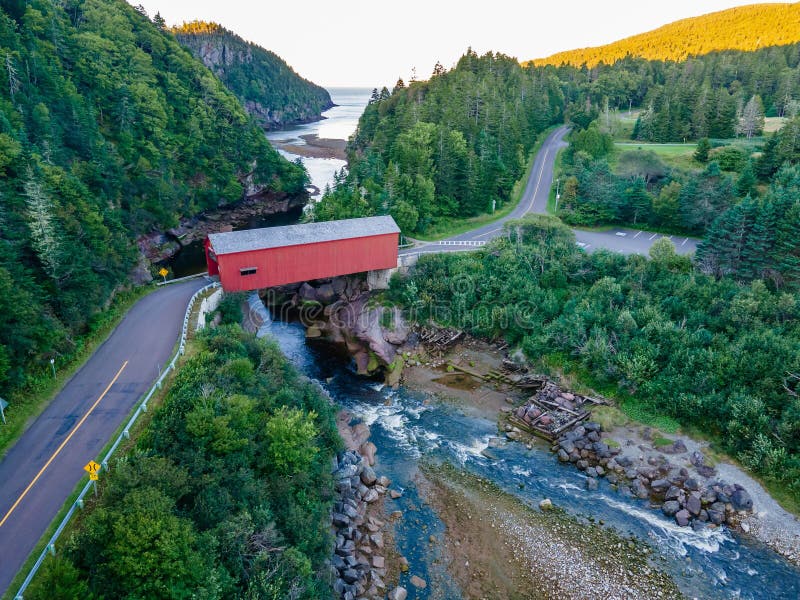 Point Wolfe Covered Bridge Fundy Biosphere Reserve in Canada Stock ...