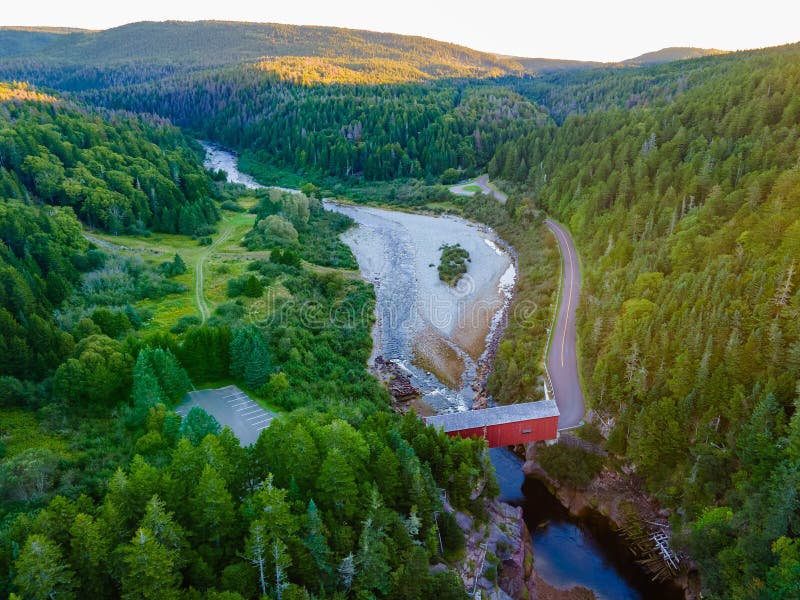 Point Wolfe Covered Bridge Fundy Biosphere Reserve in Canada Stock ...