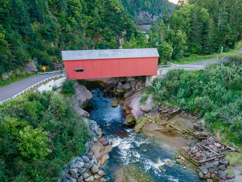 Point Wolfe Covered Bridge Fundy Biosphere Reserve in Canada Stock ...