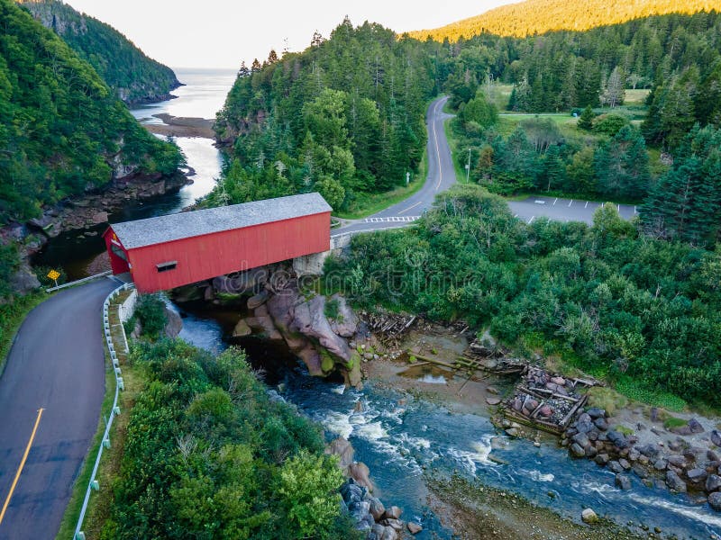 Point Wolfe Covered Bridge Fundy Biosphere Reserve in Canada Stock ...