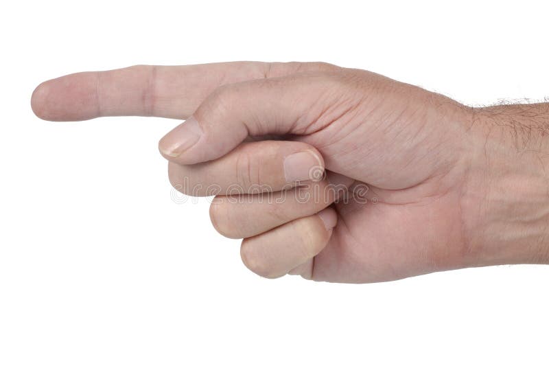 Indication Par Les Doigts De Main D'isolement Sur Le Fond Blanc Photo ...