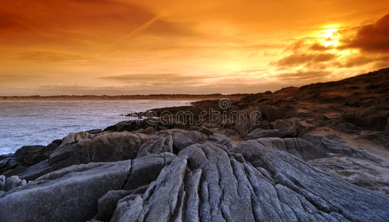 Pointe De La Torche in Brittany Coast Stock Image - Image of terrain ...