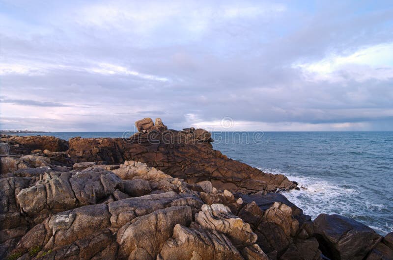 Pointe De La Torche Rocks in Brittany Coast Stock Photo - Image of ...