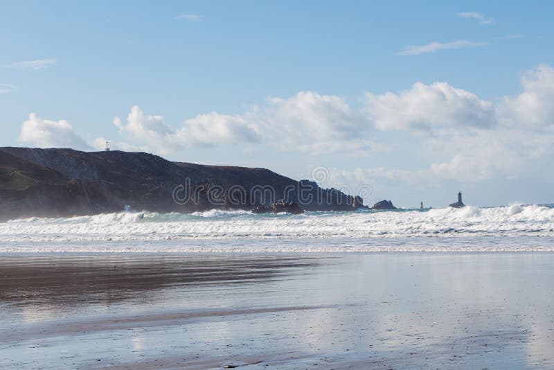 Pointe Du Raz and Baie Des Trepasses in Plogoff Stock Photo - Image of ...