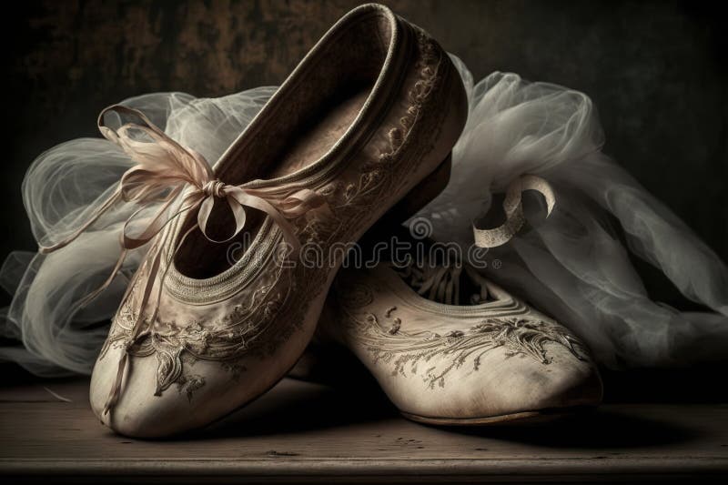 Pointe Shoes, Ballet Shoes. Ribbon Bow on Pointe Shoes, Performance in ...