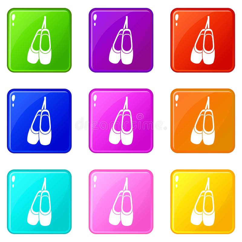 Pointe shoes set 9 stock vector. Illustration of dancer - 96500388