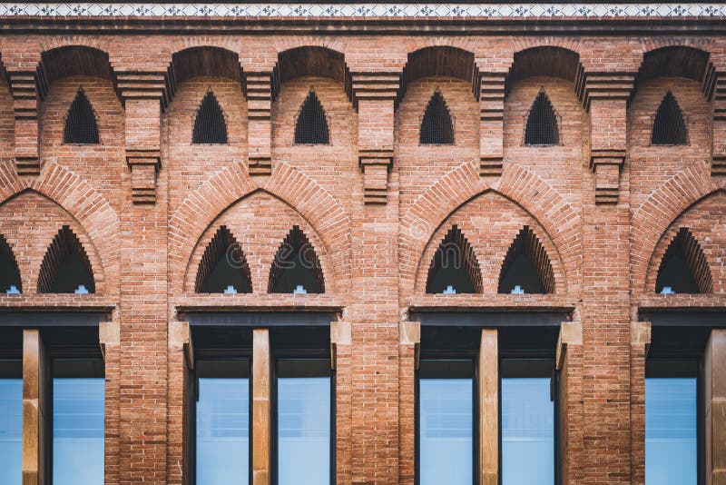 Pointed Arch Windows of a Pavilion of La Maternitat Built in Modernista ...