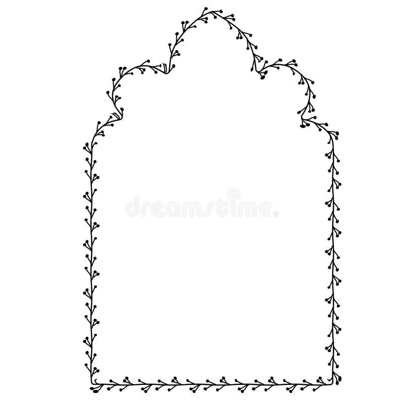 Pointed Cinquefoil Arch Flower Frame Stock Vector - Illustration of ...