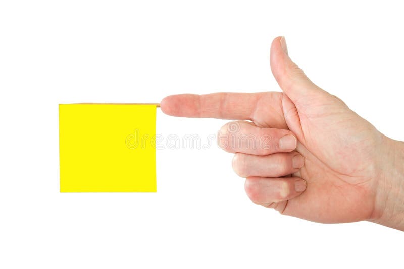 Pointed Finger With A Blank Yellow Stock Image - Image of direction ...