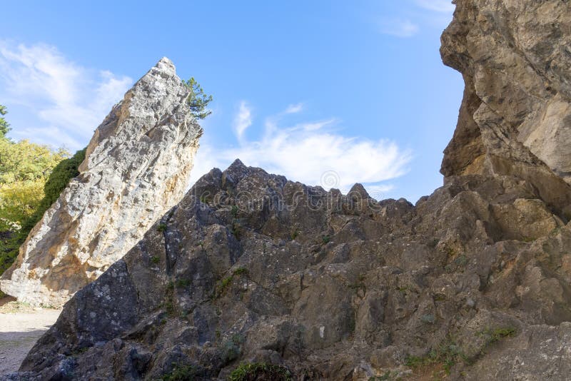 Autumn view of high cliffs stock photo. Image of nature - 242885150