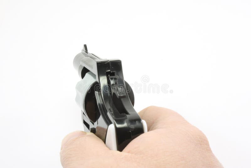 Handgun pointed at viewer stock image. Image of weapon - 18870515