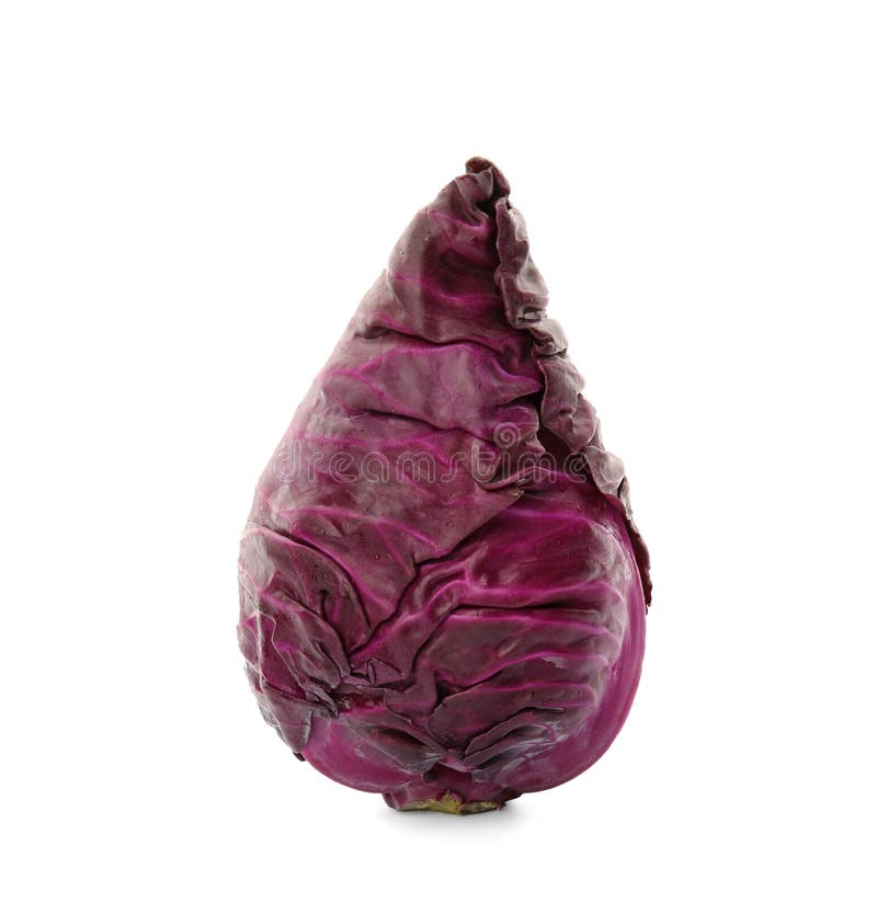 Pointed Red Cabbage on White Background. Stock Photo - Image of object ...