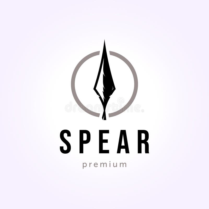 Pointed Spear Logo Design with Circle Badge, Spear in a War ...
