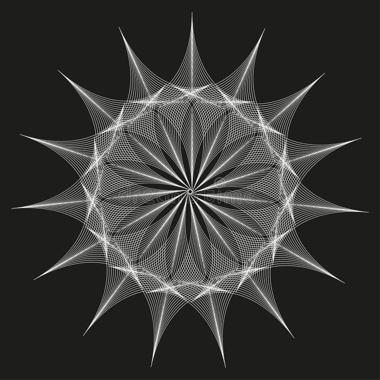 Pointed Star Structure. Line Pattern Symmetry. Radiating Geometric ...