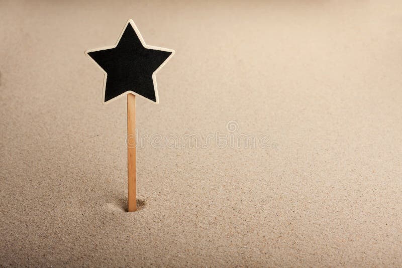 Pointer, Ads Board in the Form Star in the Sand Stock Image - Image of ...