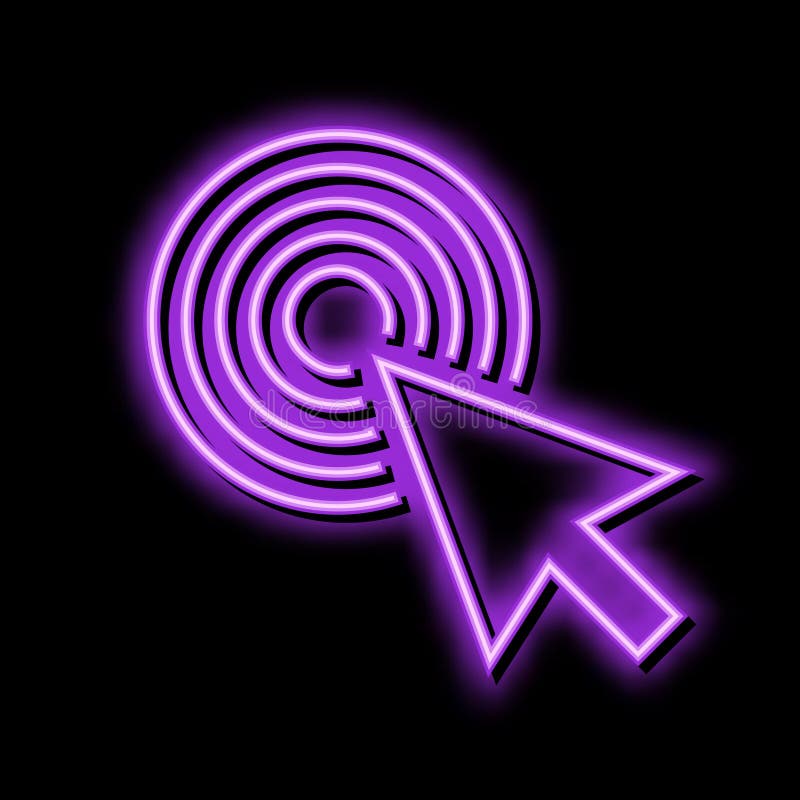 Pointer Arrow Neon Glow Icon Illustration Stock Vector - Illustration ...