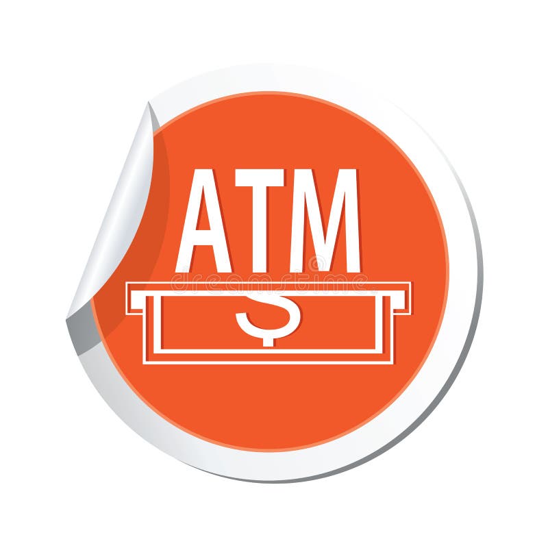Pointer with ATM Cash Point Icon Stock Vector - Illustration of bubble ...