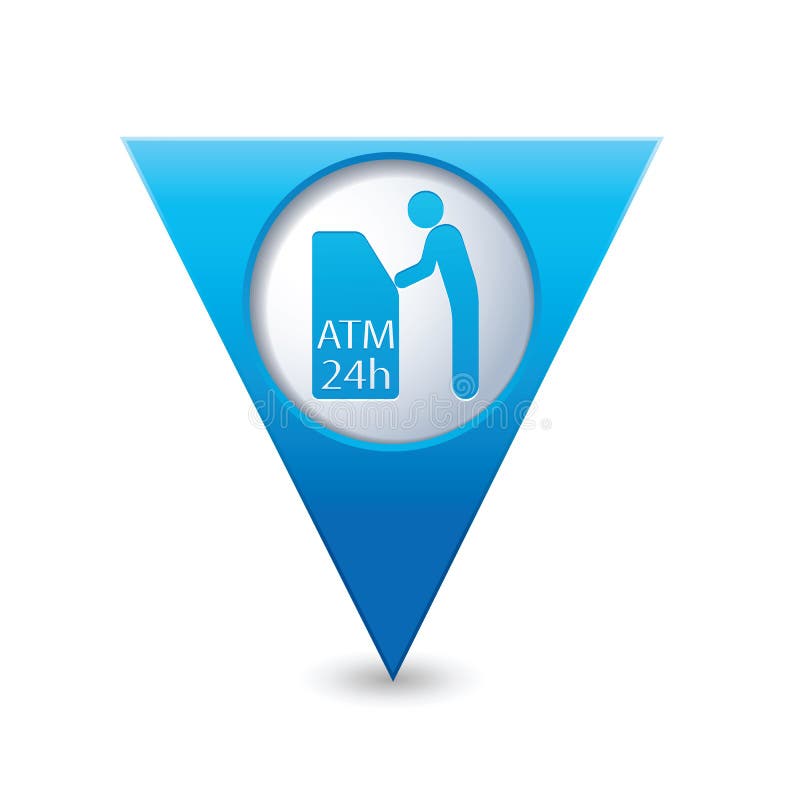 Pointer with ATM Cash Point Icon Stock Vector - Illustration of graphic ...