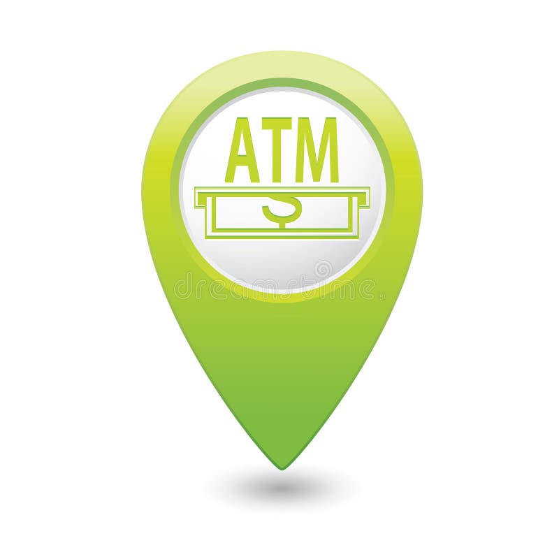 Pointer with ATM Cash Point Icon Stock Vector - Illustration of pointer ...