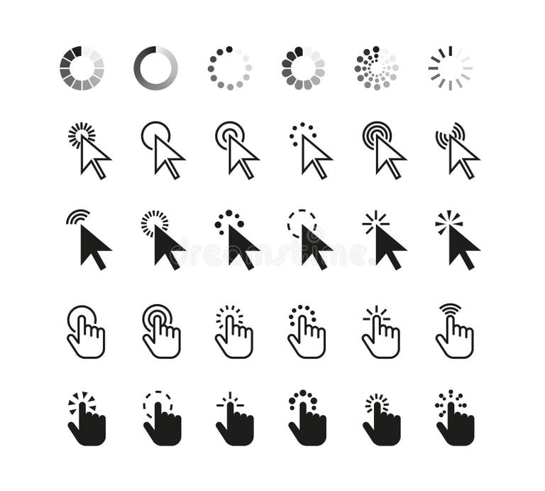 Pointer Click Cursor Icon. Web Outline Pictogram Cursors Arrow ...
