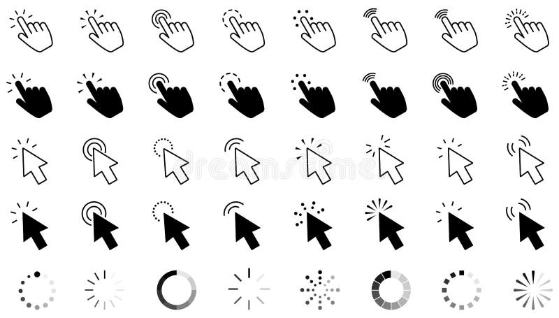 Pointer Cursor Icons. Computer Web Arrows Mouse Cursors and Clicking ... Pointer Cursor Icons. Computer Web Arrows Mouse Cursors and Clicking ...