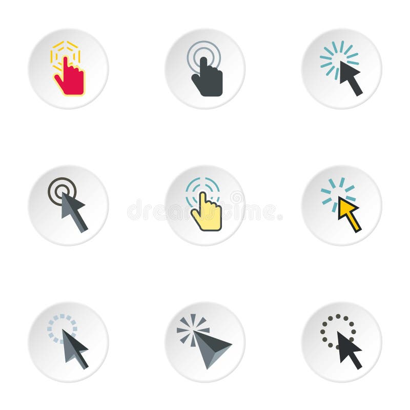 Pointer of Computer Icons Set, Simple Style Stock Vector - Illustration ...