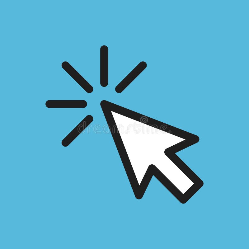 Arrow Pointer Or Click Button Vector Icon Of Arrow Cursor Pointer Clicking Stock Vector