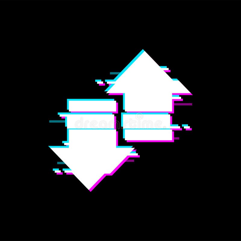 Pointer Cursor Up Down Arrow with Glitched Effect Stock Illustration ...