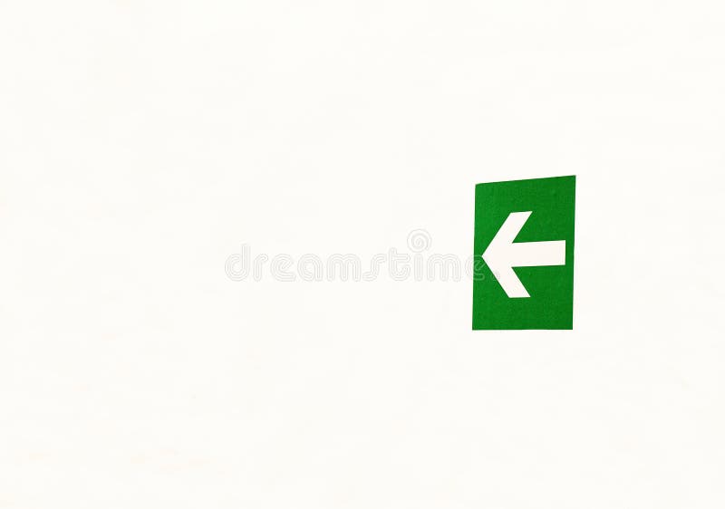 Pointer Drawn on the Wall. White Arrow in a Green Rectangle. Stock ...