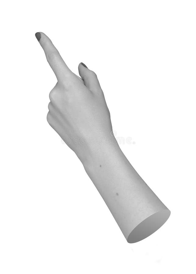 Pointer Finger Extended, Showing a Gesture of Touch and Indication ...
