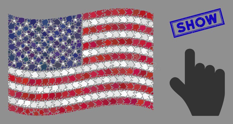 United States Flag Stylization of Pointer Finger and Textured Show ...