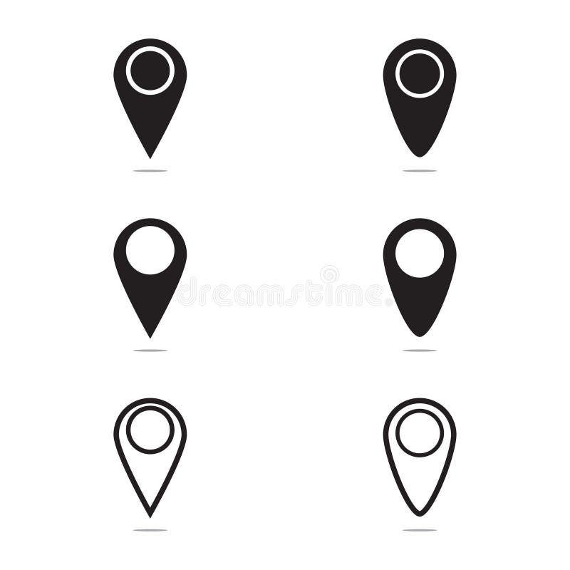 Pointer Gps Map and Navigation with Black Color Icon Set. Positioning ...