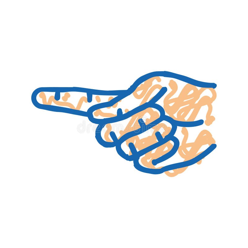 Pointer Hand Gesture Icon Doodle Illustration Stock Illustration ...
